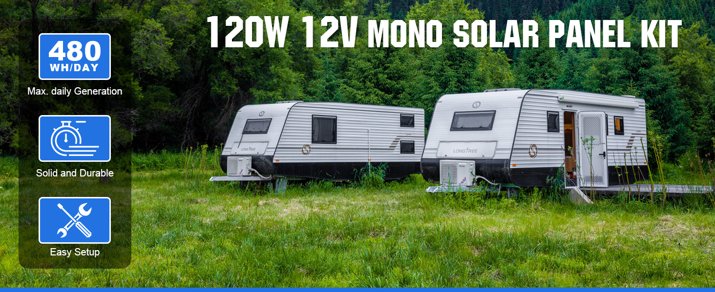 ECO-WORTHY 120W Solar Panel Complete Kit 50Ah 12V Lithium LiFePO4 ...