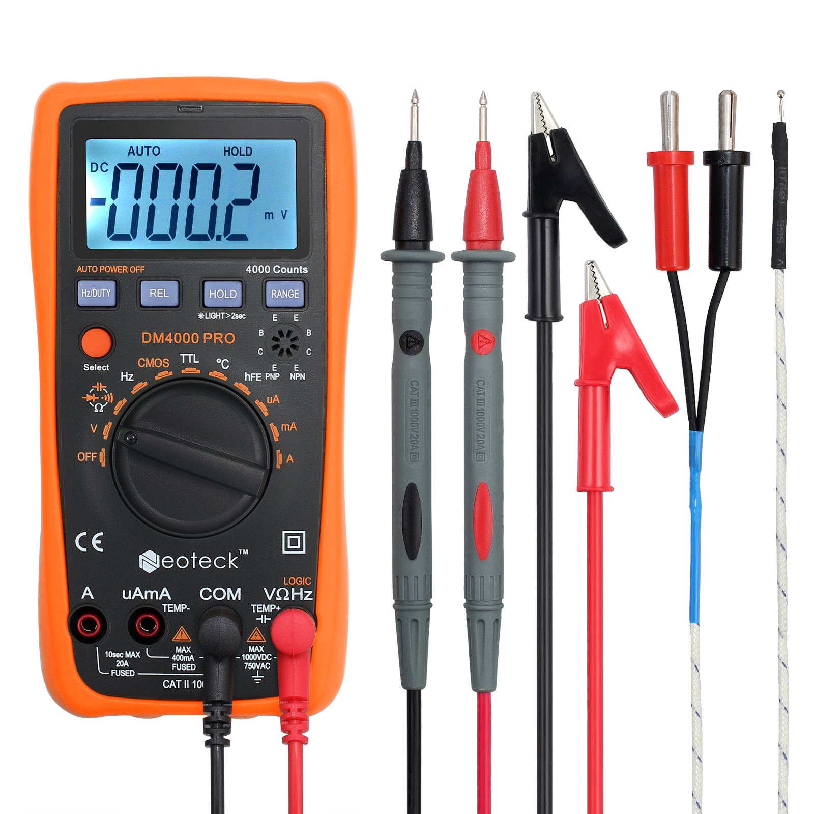 Handheld Digital Multimeter AC/DC Voltage OHM Temp Digital Multimeter ...