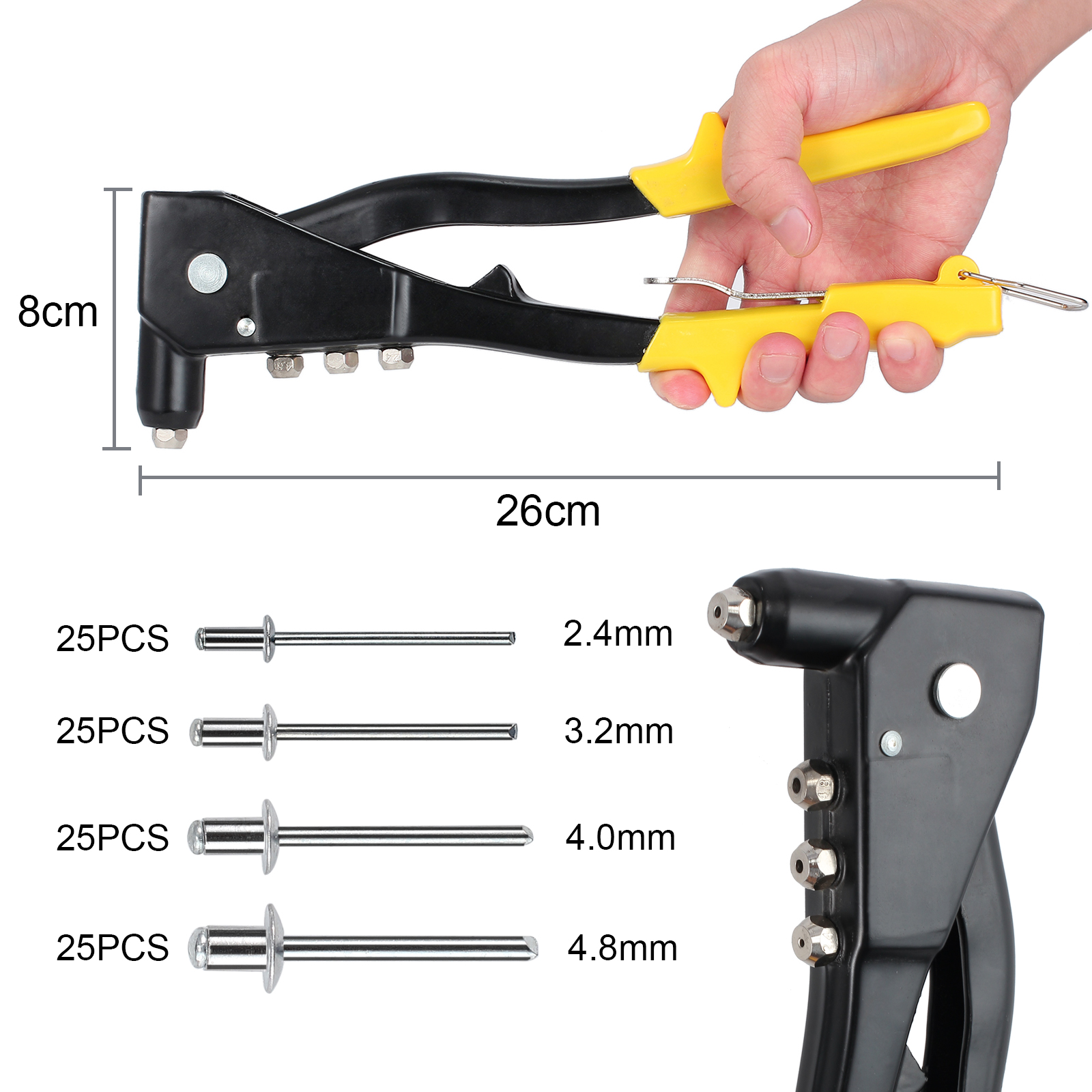 10 Professional Pop Rivet Gun W 200 Rivet Repair Tool Riveter Hand 10 Professional Pop Rivet Gun W 200 Rivet Repair Tool Riveter Hand