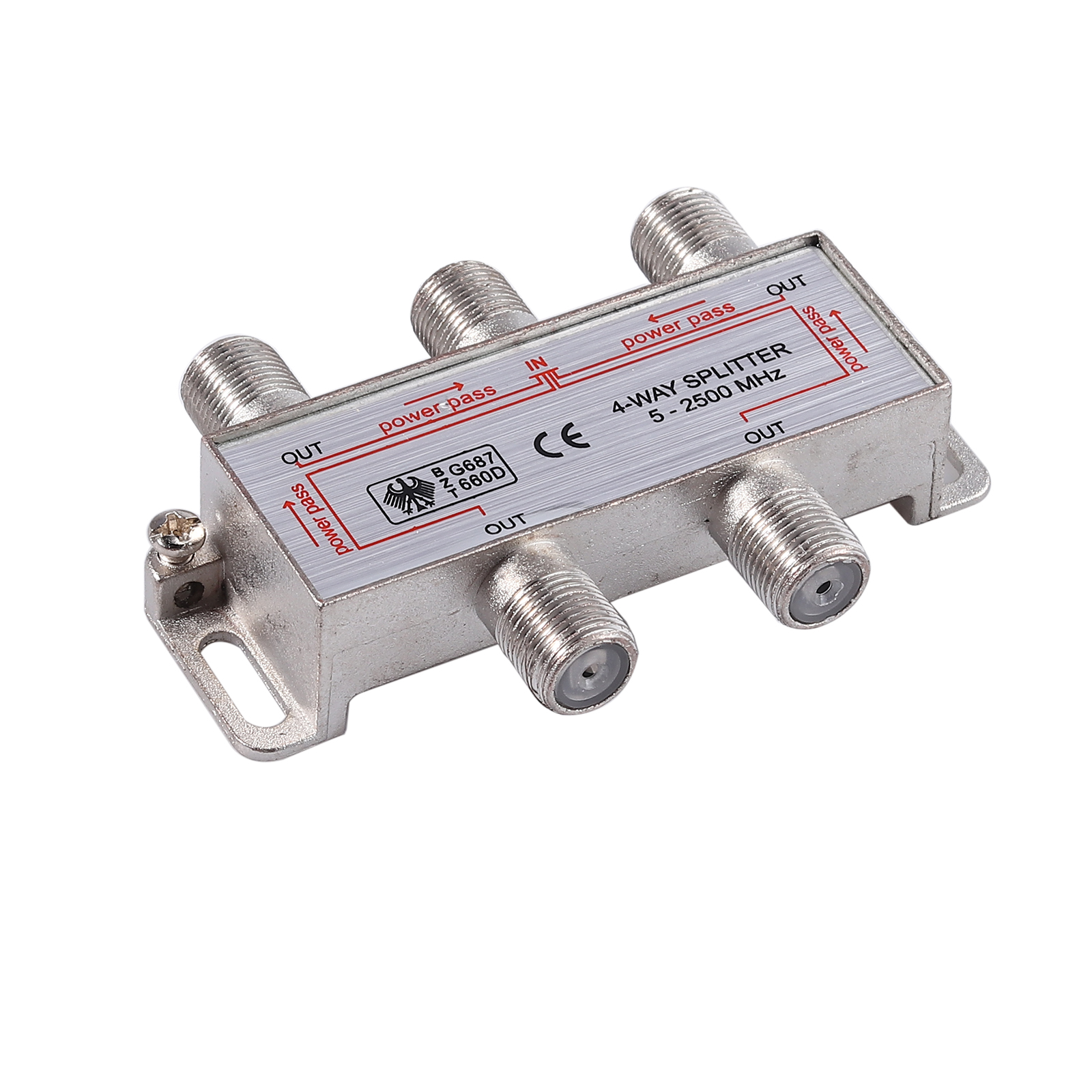 4-fach Profi TV Verteiler Antennenverteiler F-Splitter Adapter + Kabel ...