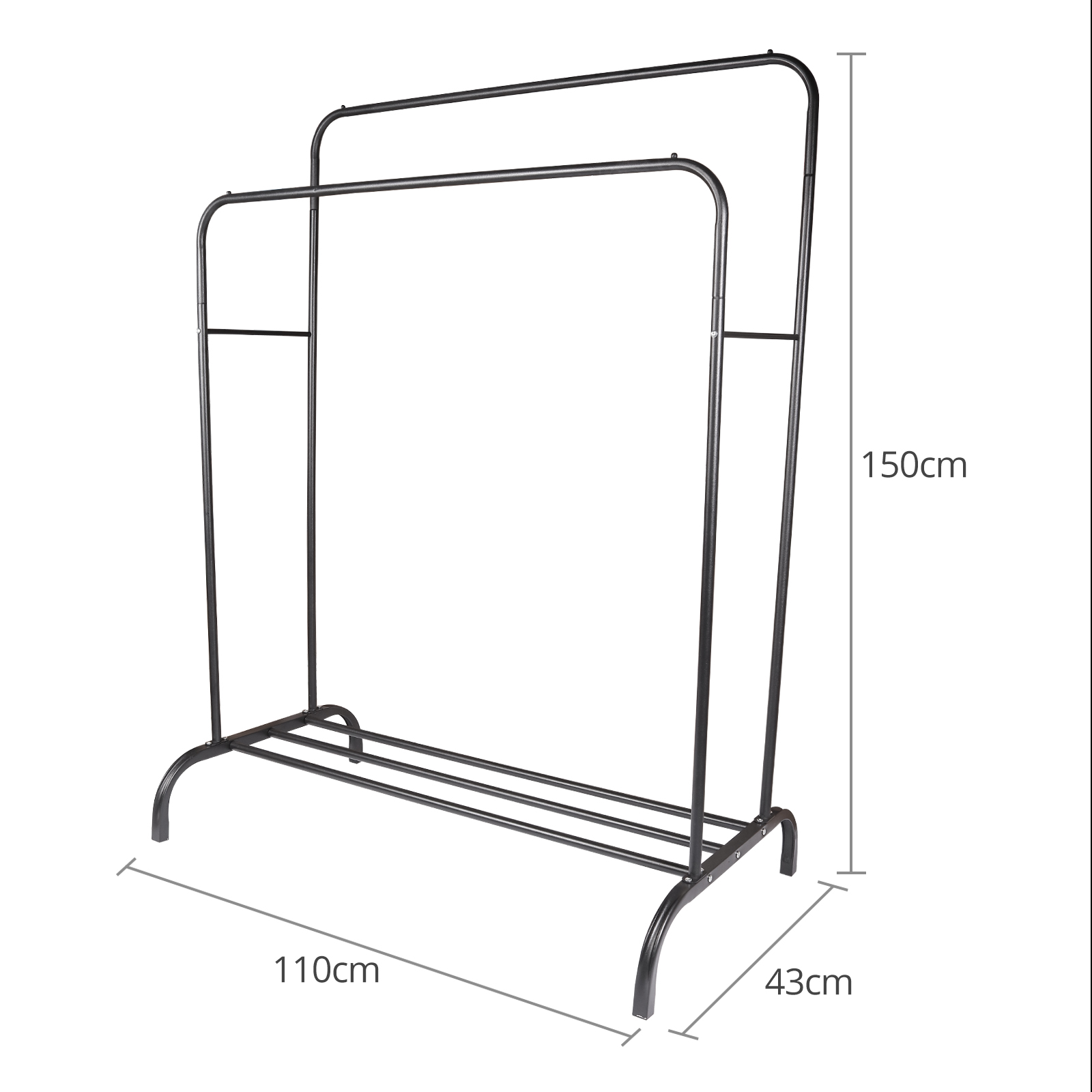 Heavy Metal Double Clothes Rail Hanging Rack Garment Display Stand ...