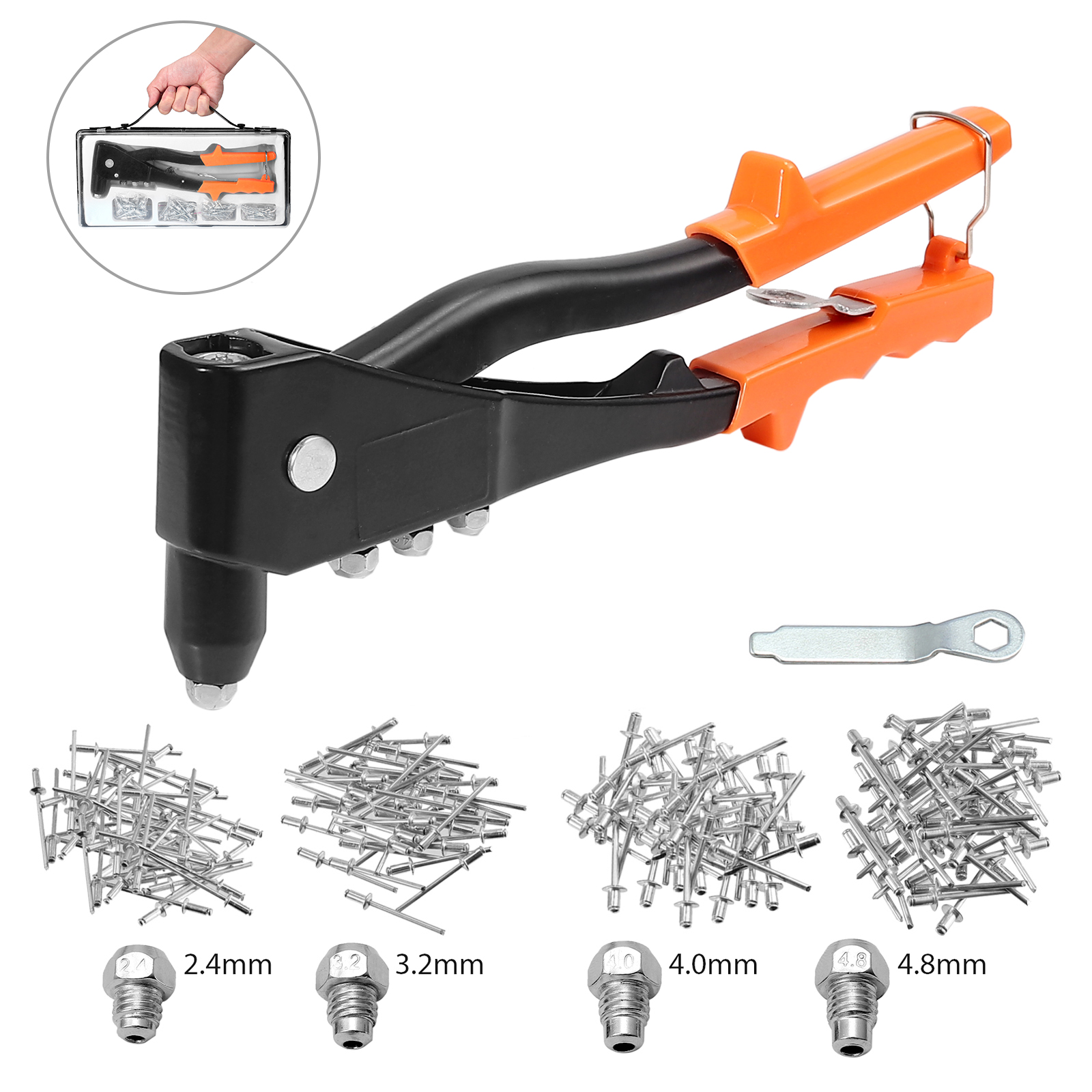 Professional Pop Rivet Gun With 200 Rivets Hand Repair Tools Riveter Professional Pop Rivet Gun With 200 Rivets Hand Repair Tools Riveter