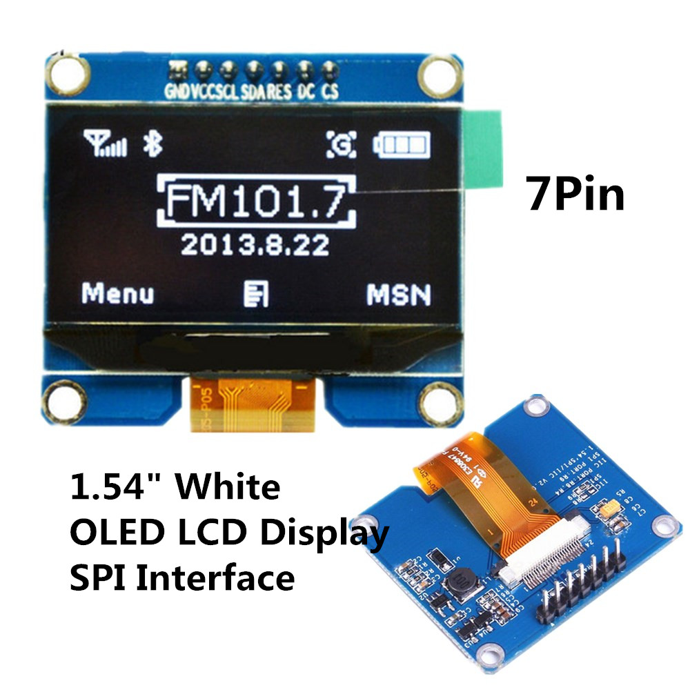 1.54" inch White OLED Display Module SSD1309 SPI Interface 128x64 3.3 ...