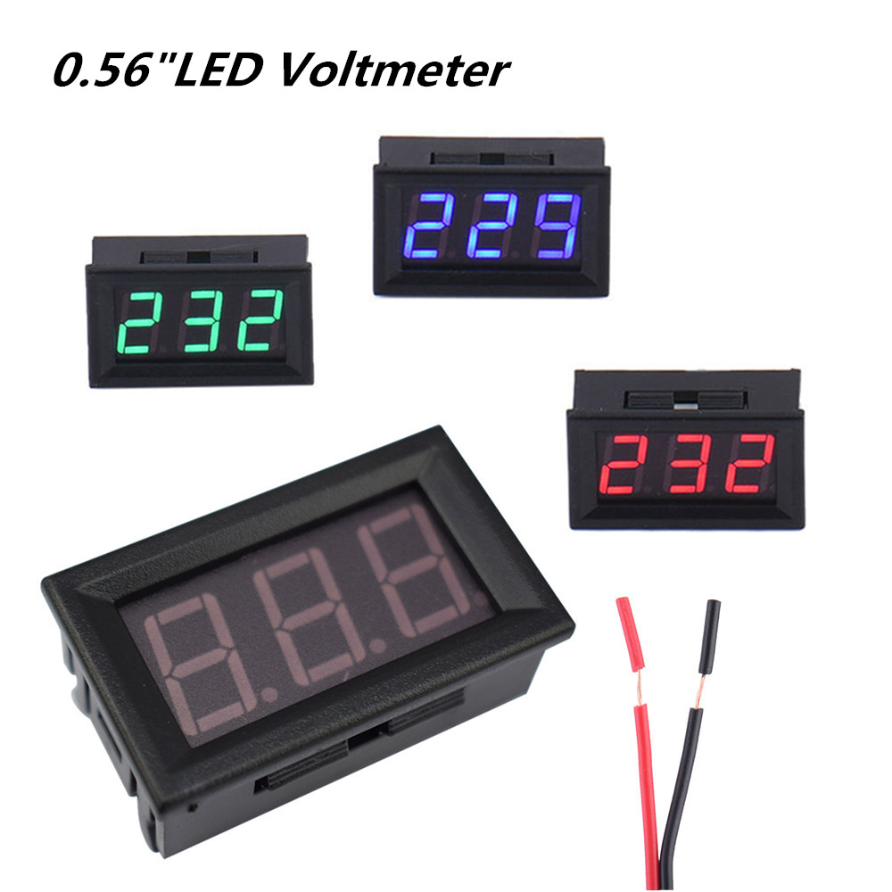 0.56" LED Blue/Green/Red Digital Panel Voltmeter AC 70V-500V Ammeter ...