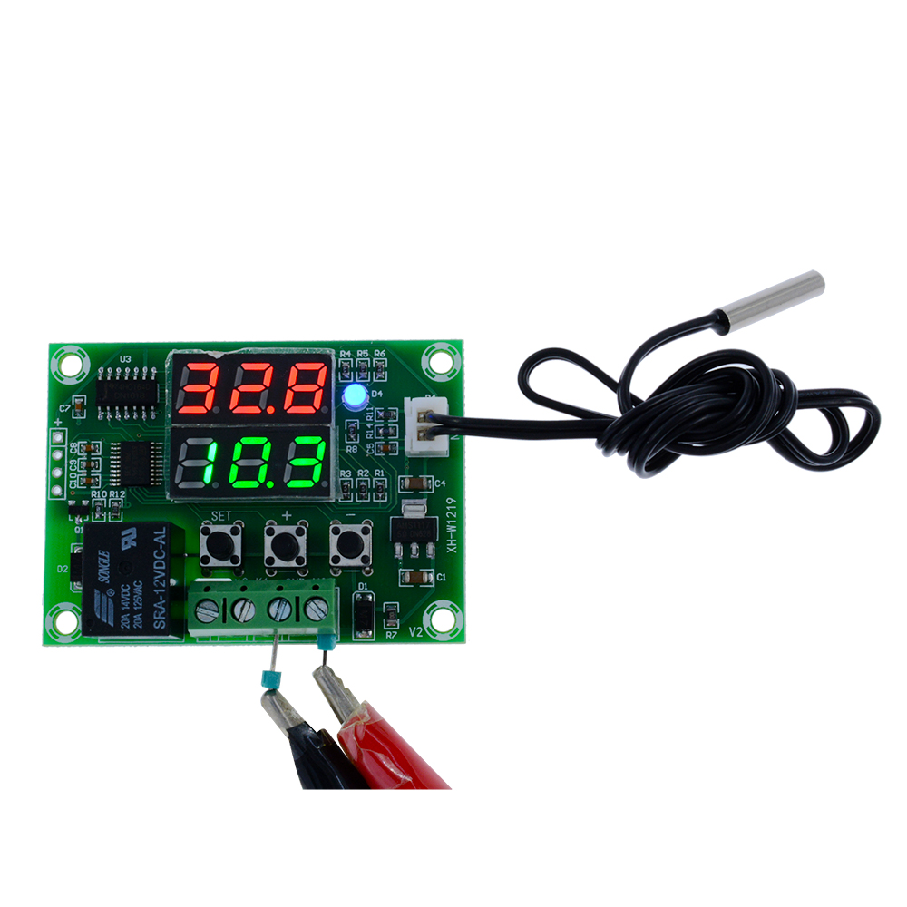 HiLetgo 2pcs W1219 Thermostat Temperature Controller DC 12V Dual LED ...