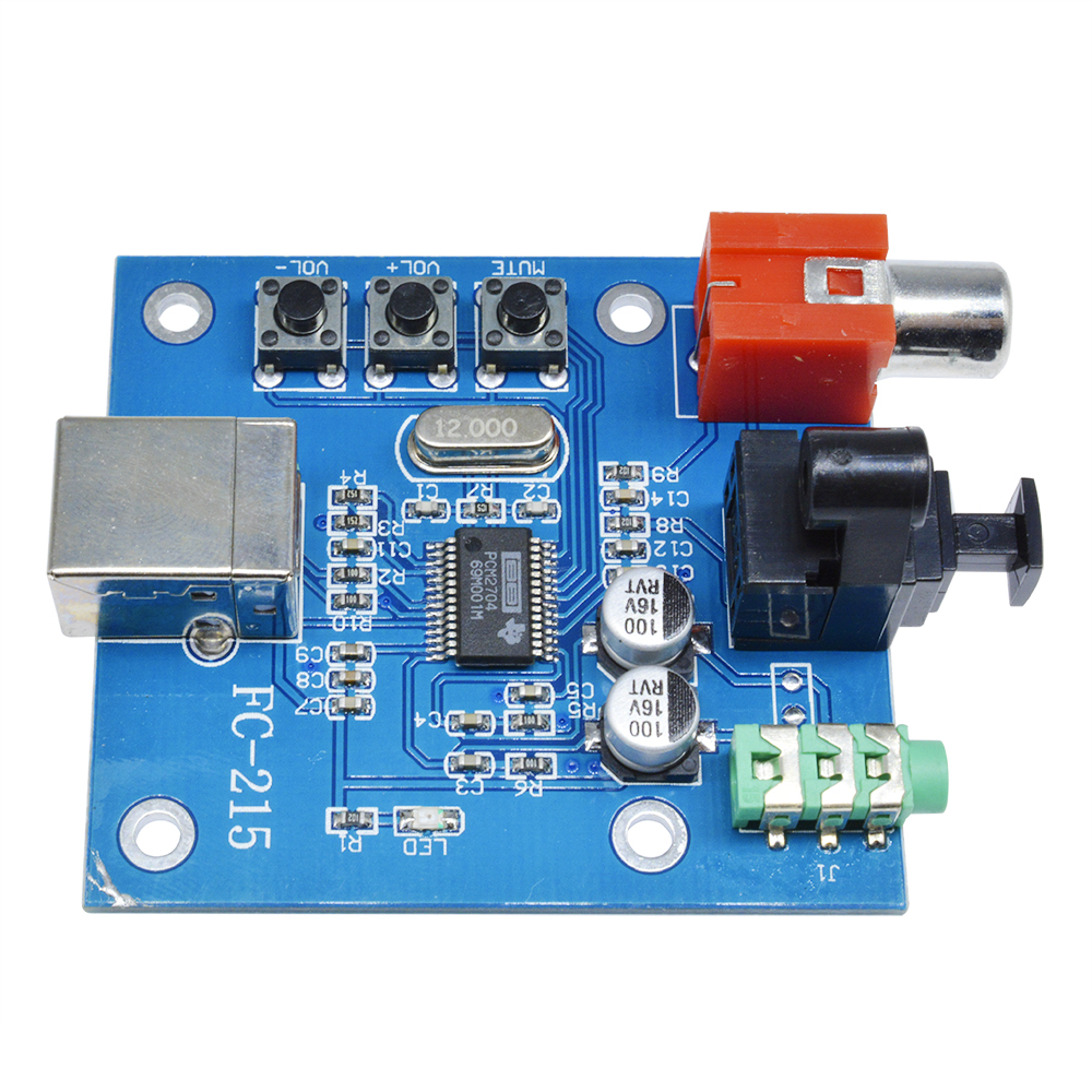 PCM2704 USB DAC to S/PDIF Sound Card Decoder Board 3.5mm Analog Output ...