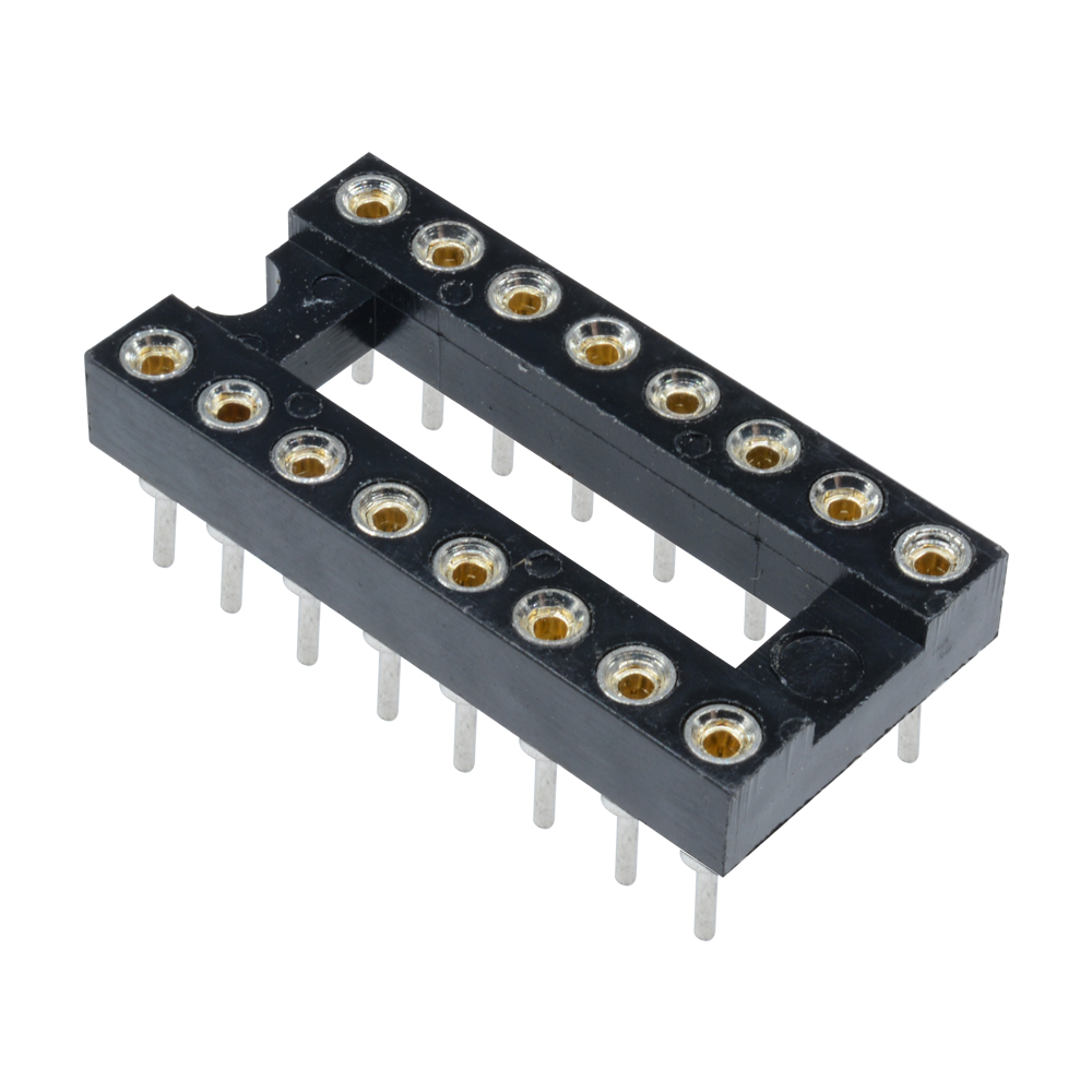 50PCS 16Pin DIP SIP Round IC Sockets Adaptor Solder Type Gold Plated ...