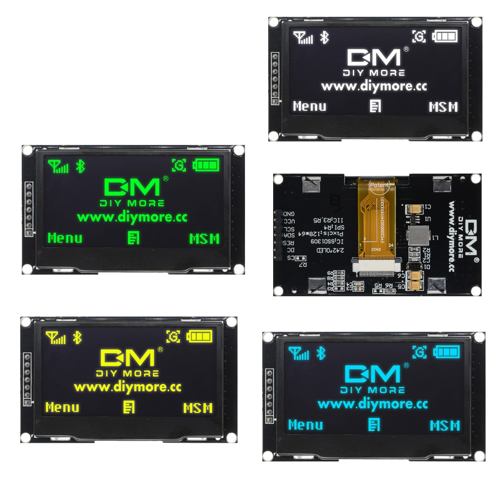 RGB/White 2.42" OLED LCD Display SSD1309 128x64 SPI Serial Port for ...