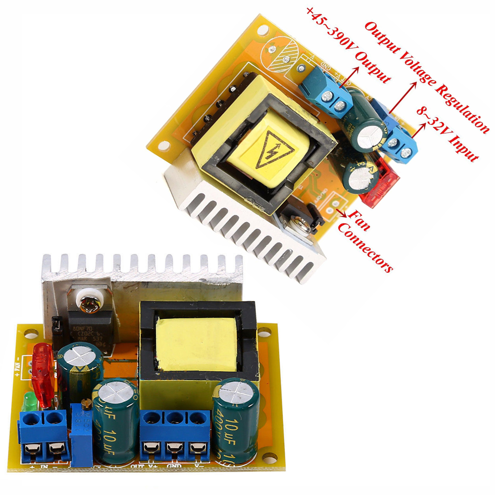 High Voltage Boost Converter DC-DC 8-32V to ±45V-390V ZVS Step-up ...