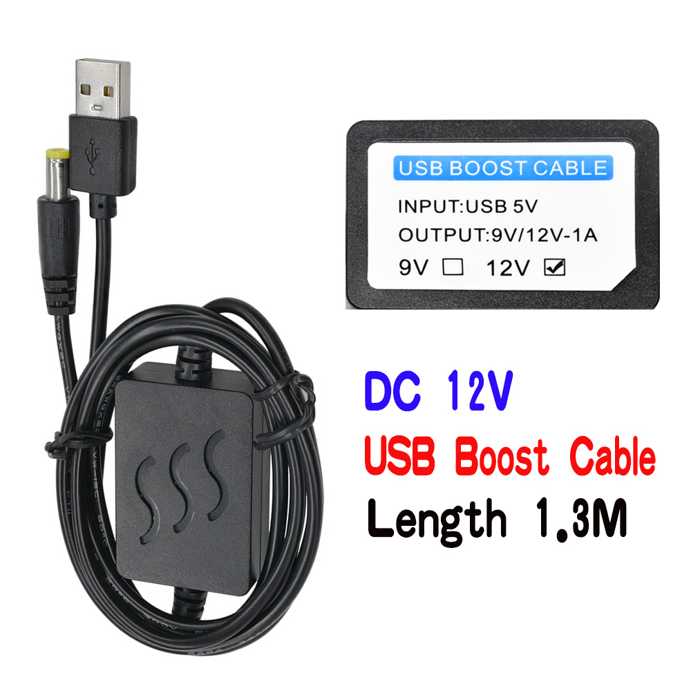 USB Boost Cable 1.3M DC 5V to 12V 1A USB Power Supply Converter 5.5*2 ...