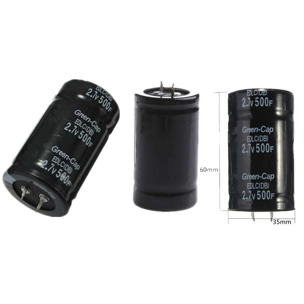 1/2/5PCS 500F 2.7V Automobile Farad Capacitor 35*60MM Super Capacitor w/ 2 Feet | eBay