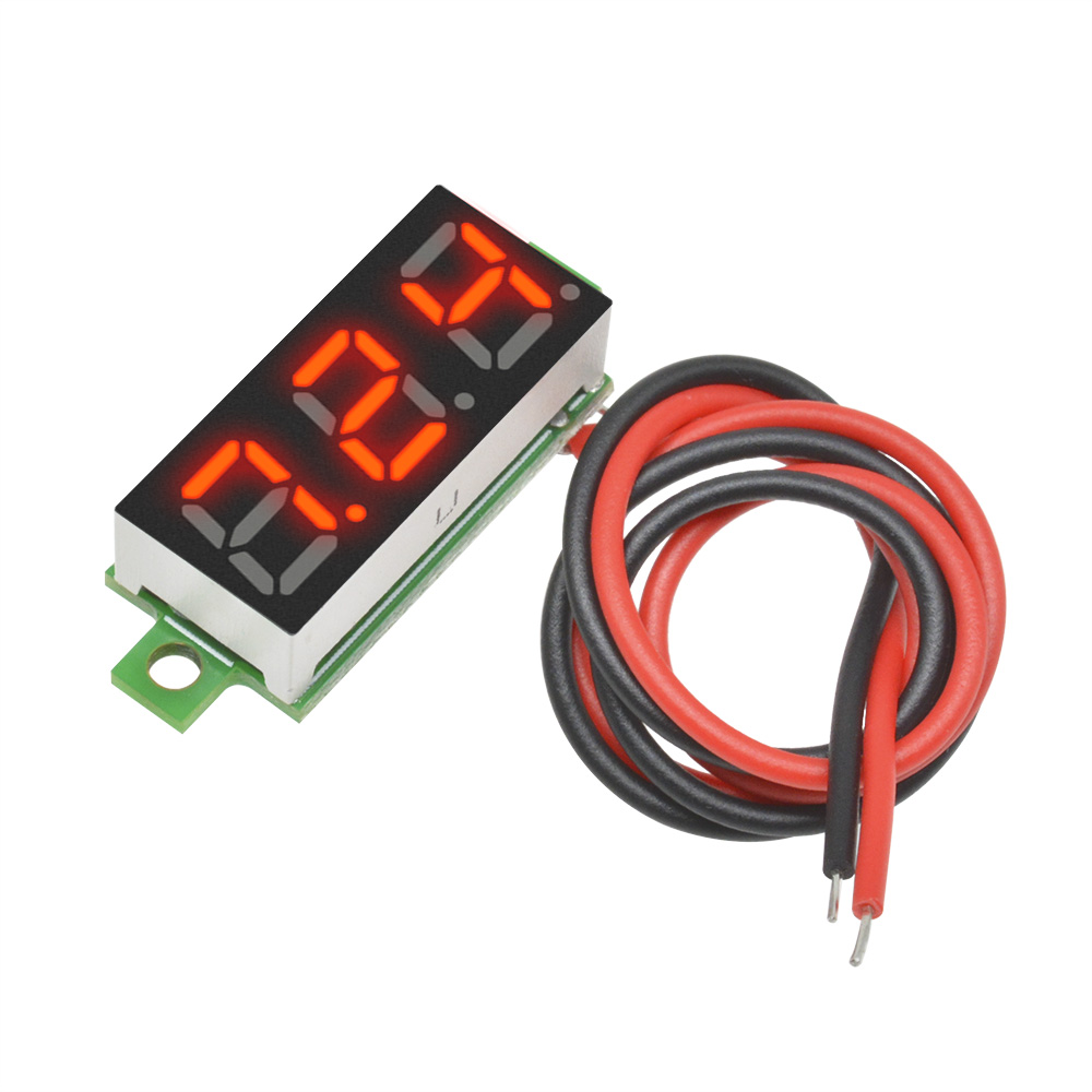 [10PCS] 0.28" Mini 2Wire Voltage Meter Red LED Panel 3-Digital Display ...