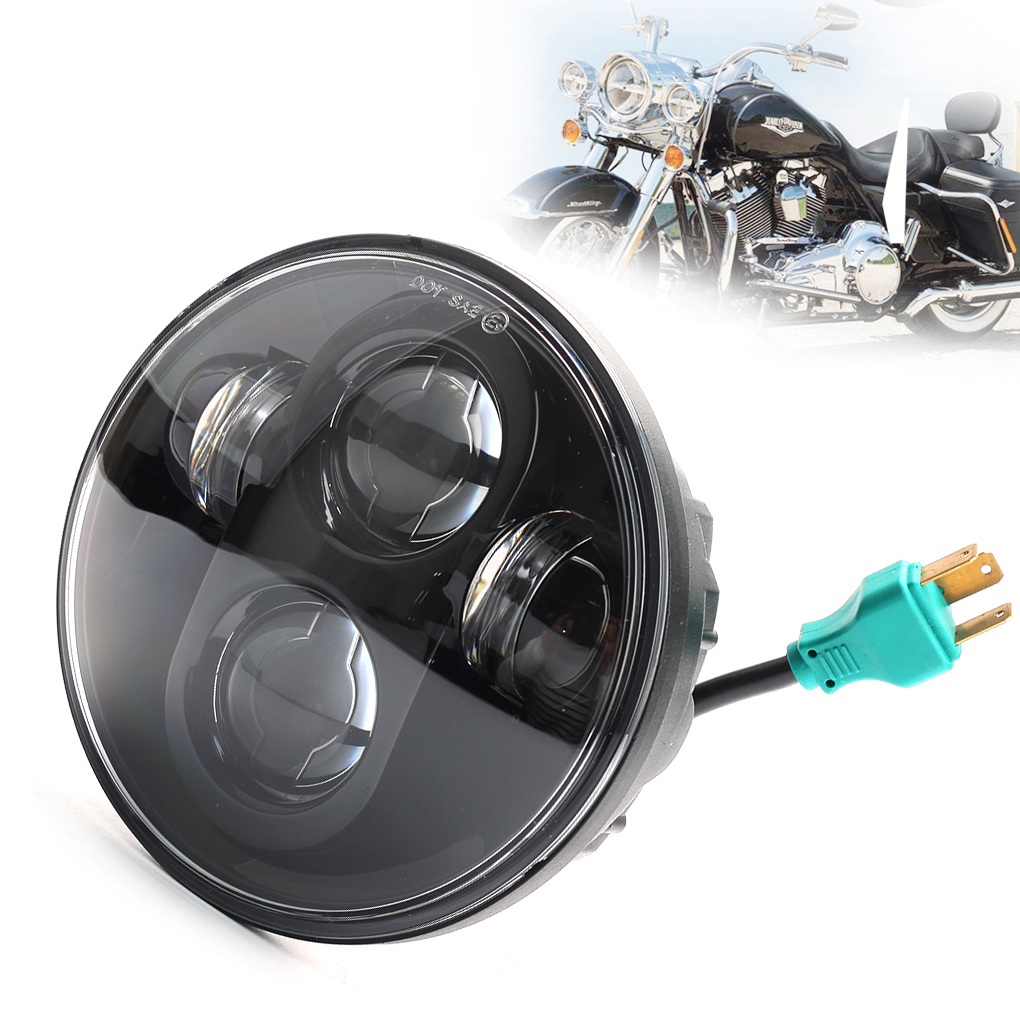 Motorrad 5.75"5-3/4 Rund LED Scheinwerfer Projektor Schwarz Für Harley ...