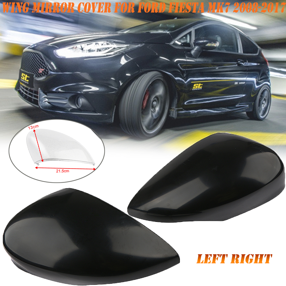 2 x Black Wing Door Rearview Mirror Cover For Ford Fiesta MK7 08-17 LH ...