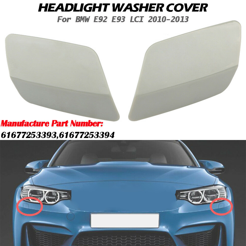 For BMW E92 E93 LCI 2010-13 2x Headlight Washer Jet Nozzle Cover Cap ...