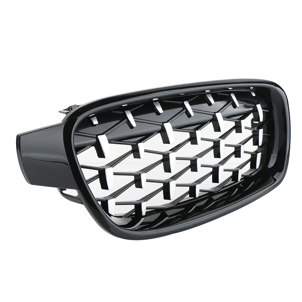 Chrome Black Front Kidney Diamond Grille Grills For BMW F30 328i 335i ...