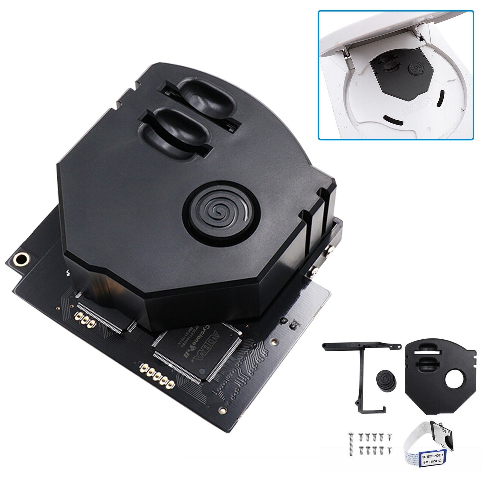 3D Printed Mount Kit&Extension Cable for GDEMU Remote Card DreamCast VA1 Console