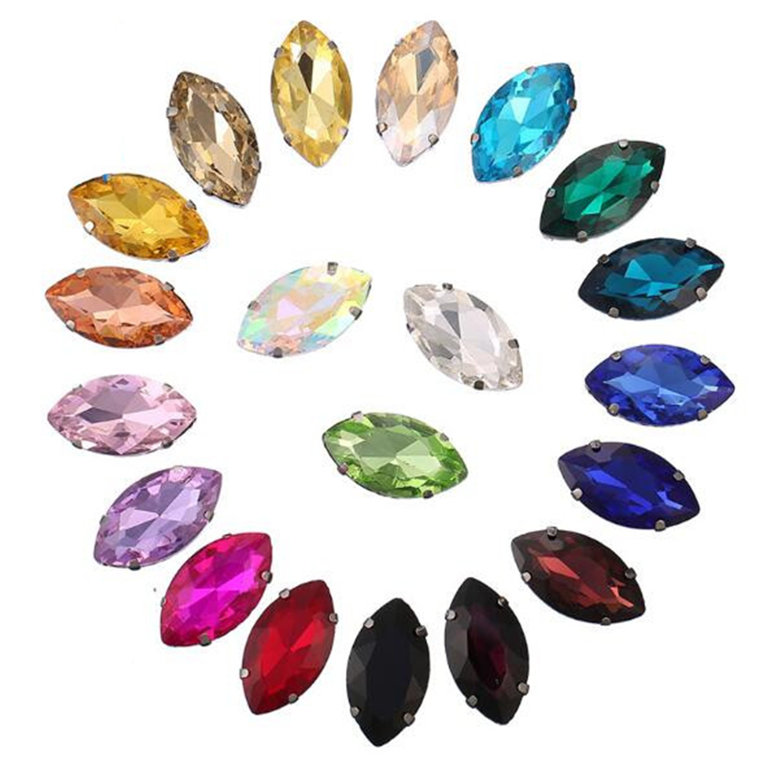 50pcs Mixed Assorted Eye Rhinestone Cabochon Cameo Flatback Handmade ...