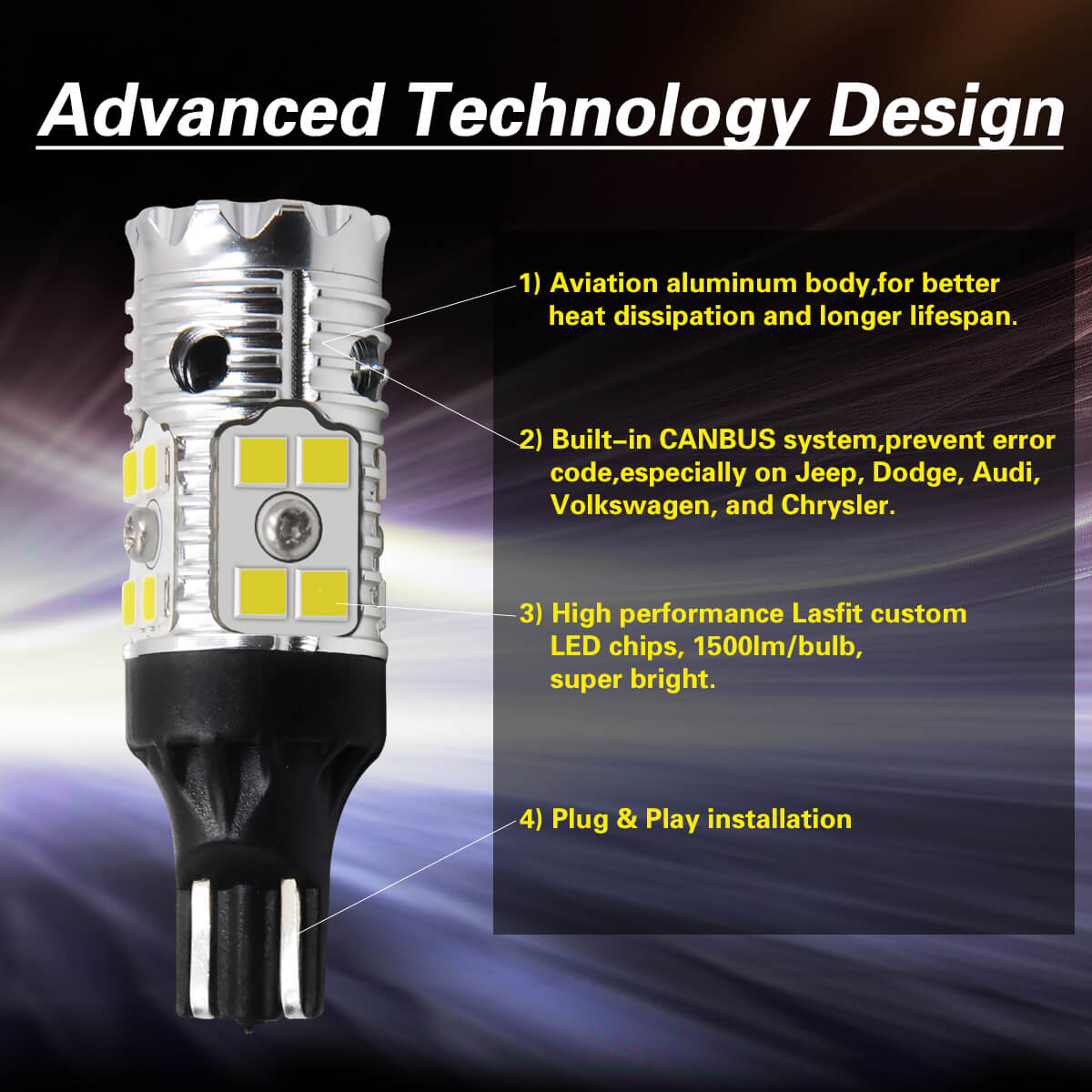 921 912 LED Reverse Backup Back Up Light Bulbs Canbus Error Free Super Bright 2x | eBay