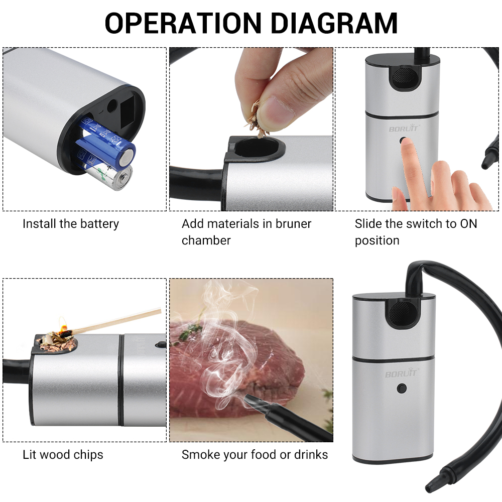 Portable Smoke Infuser Hand-held Cold Smoking Gun Small Kitchen Smoker ...