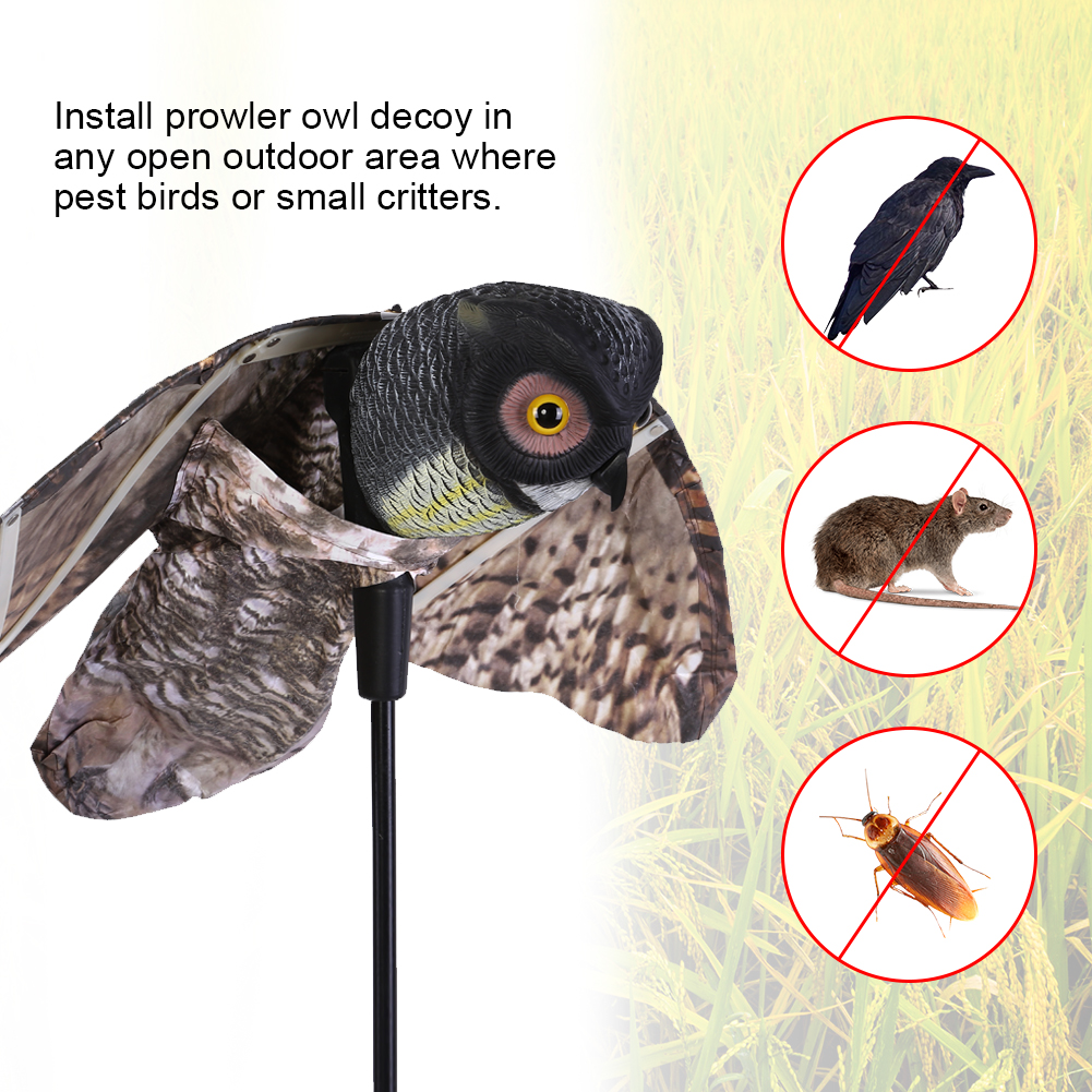 Garden Fake Prowler Owl With Moving Wing Bird Proof Repellent Decoy garden-fake-prowler-owl-with-moving-wing-bird-proof-repellent-decoy