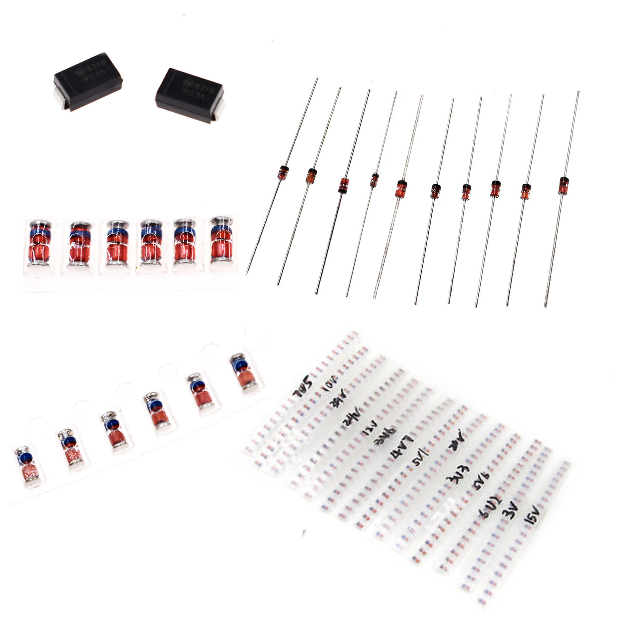 Zener Diode 1N4730A 1N4733A 1N4734A 1N4740A 1N4749A BZX55C4V7 BZX85C15 ...