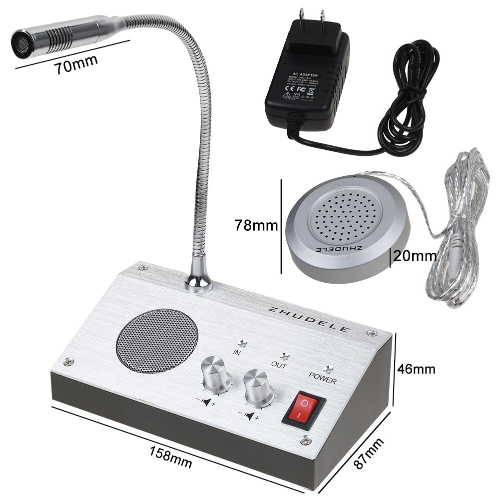 Dual-Way Bank/Office/Station Window Counter Intercom Interphone System ...