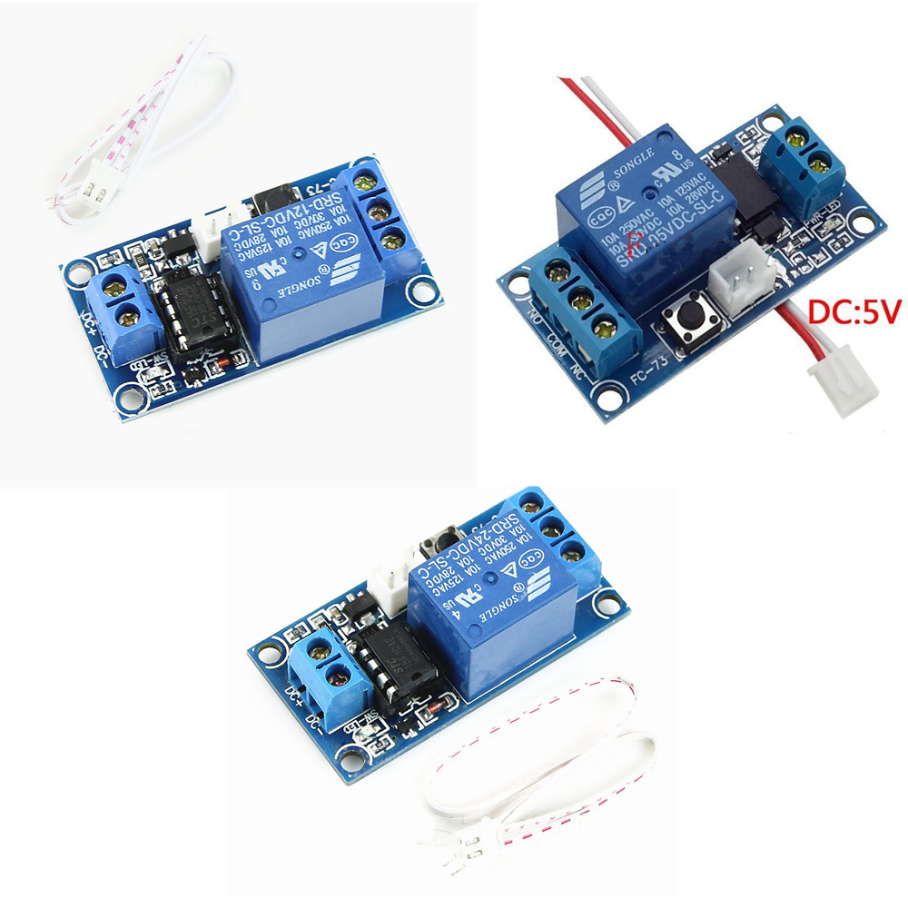 DC 5V 12V 24V 1-Channel Latching Relay Module With Touch Bistable ...