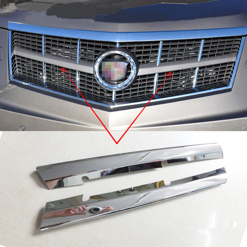 2Pcs Chrome Front Center Grille Trim Cover Kit for Cadillac SRX 2010 ...