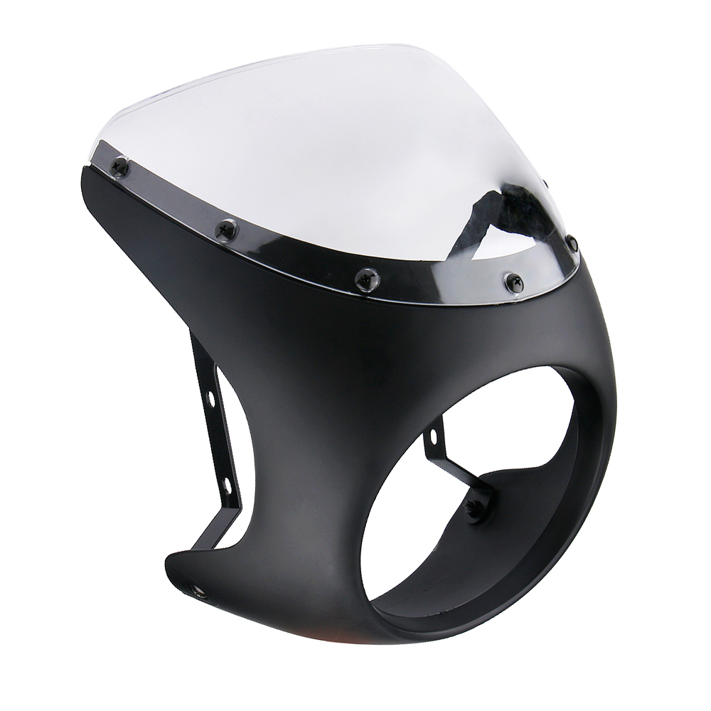 7'' Motorcycle Headlight Fairing Screen Windshield For Cafe Racer ...