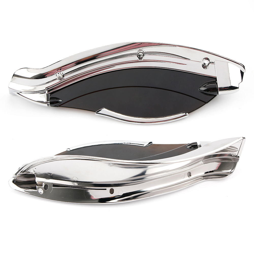 2X Chrome Tinted Adjustable Batwing Fairing Air Deflectors for Harley ...