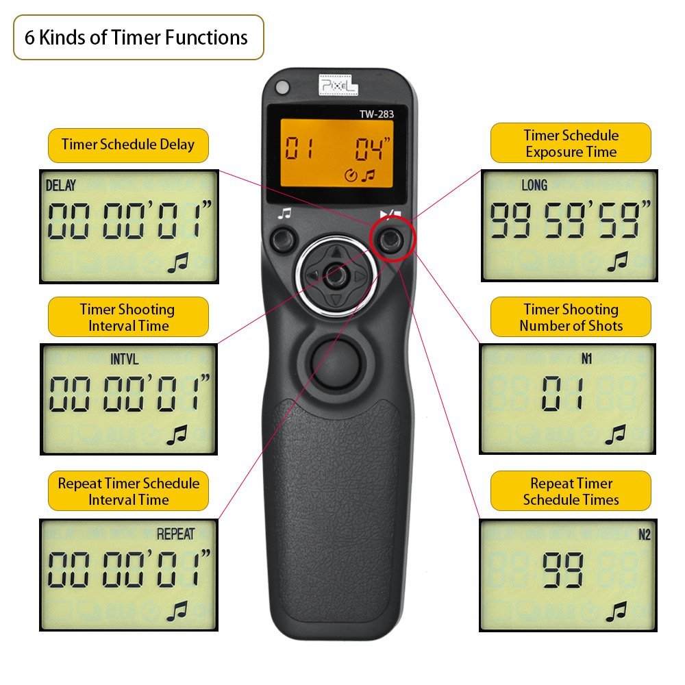 Pixel TW-283 E3 Wireless Timer Remote Control Shutter Release for Canon EOS 800D | eBay