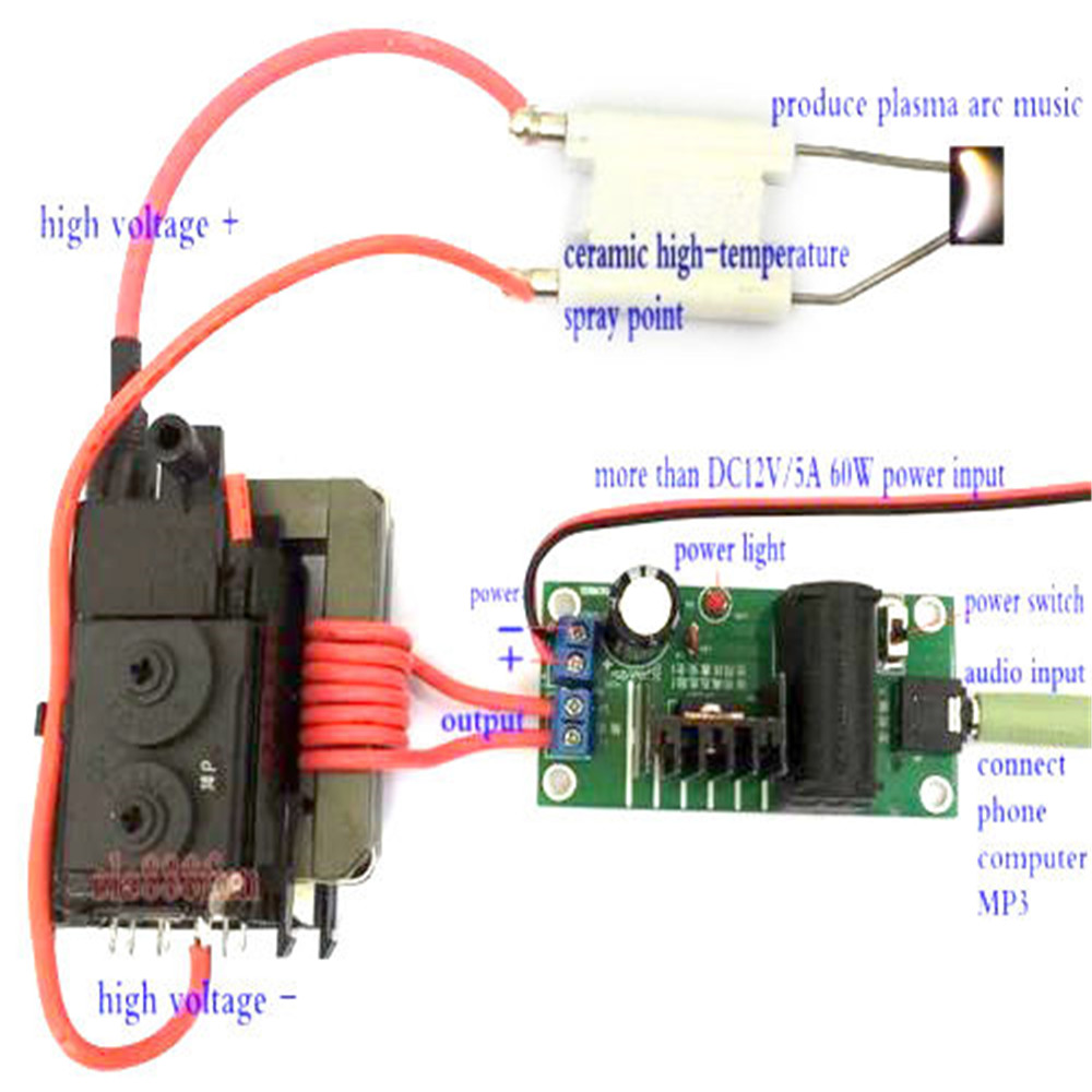 ZVS 20KV Tesla coil Booster High Voltage Generator Plasma Music Arc ...