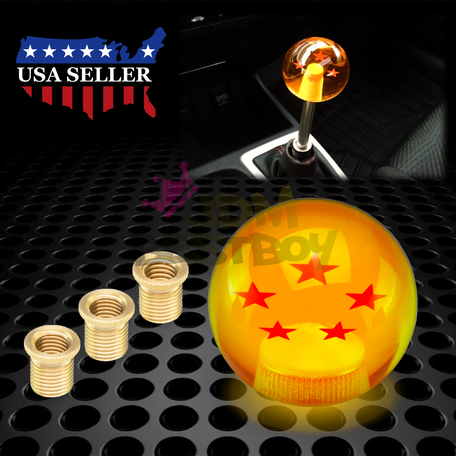 Orange Dragon Ball Shift Knob Shifter with Adapter Universal Manual ...