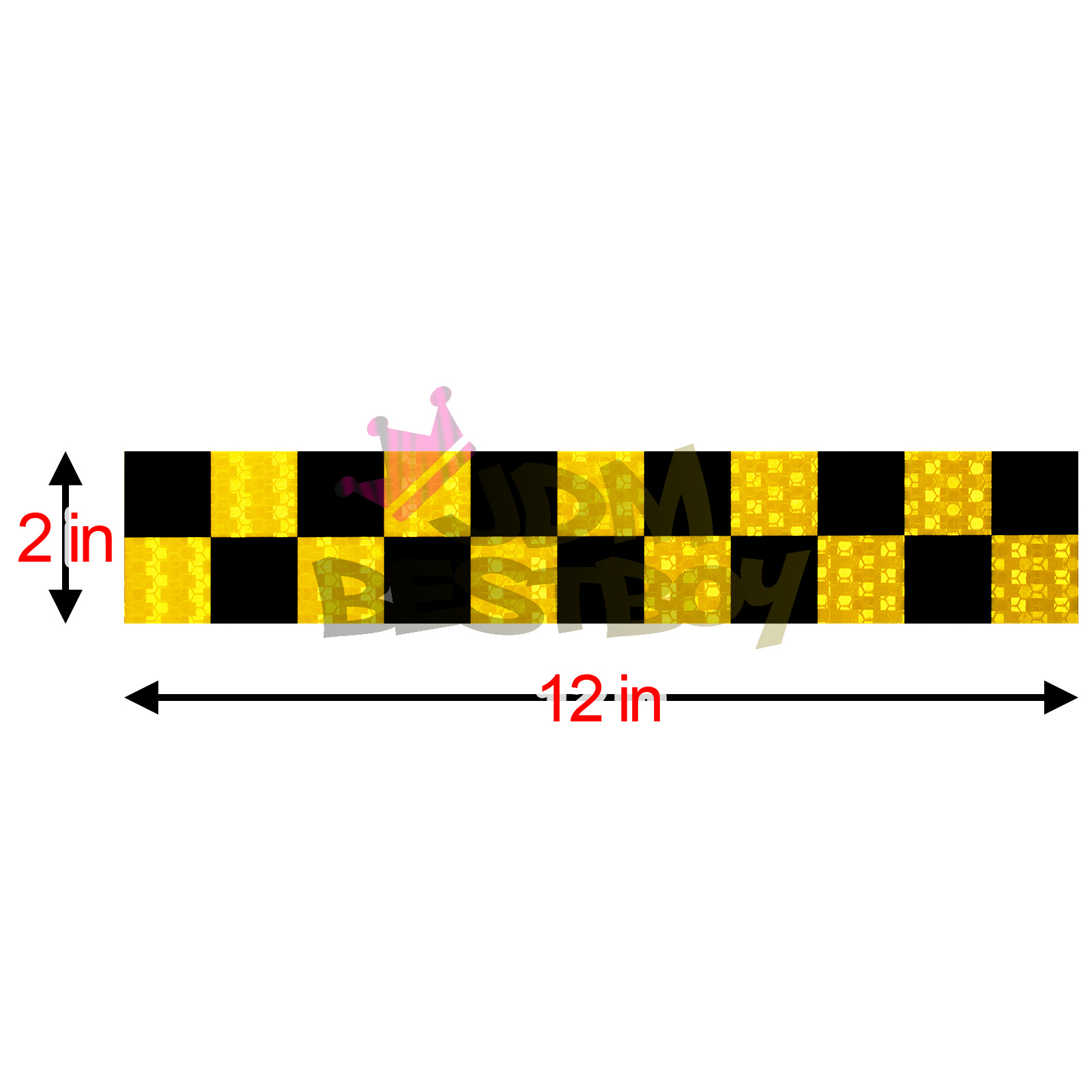 Safety Reflective Checkered Flag Sticker Stripe Warning Mark Bumper ...