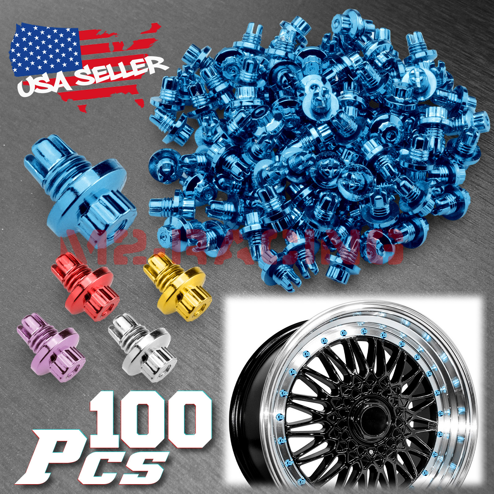 100 PCs Flat Wheel Rivets For Wheels / Rims JDM Lip PC-WRL02 | eBay