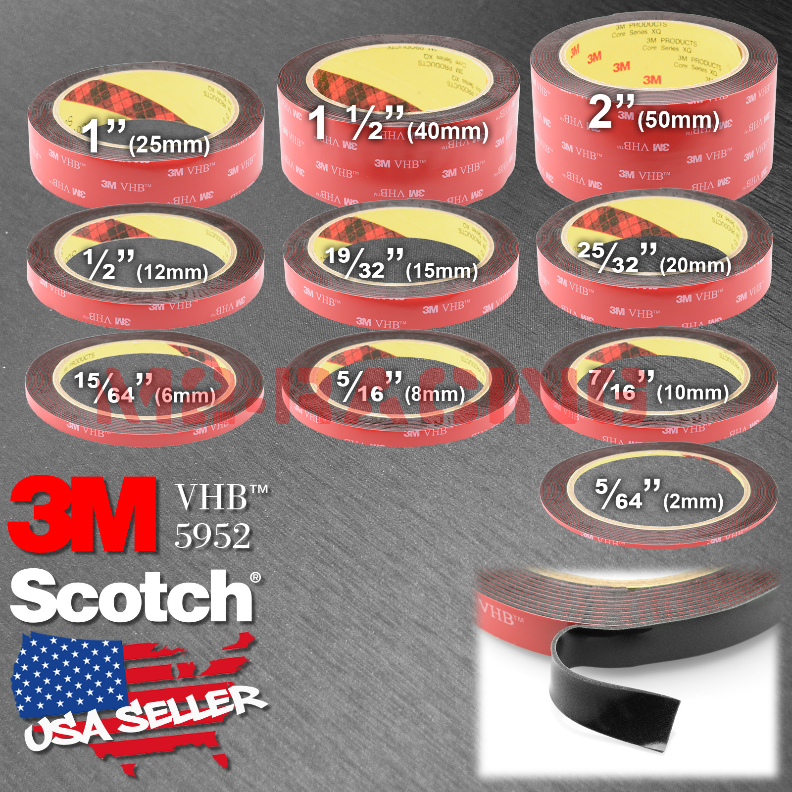 **10 Feet**Genuine 3M VHB #5952 Double-Sided Mounting Acrylic Foam Tape Adhesive | eBay