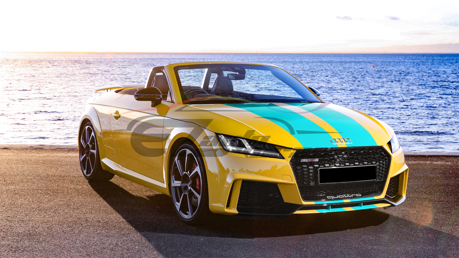 Gloss Color Racing Stripes Vinyl Wrap For Audi TT Stripe Sticker 10FT ...