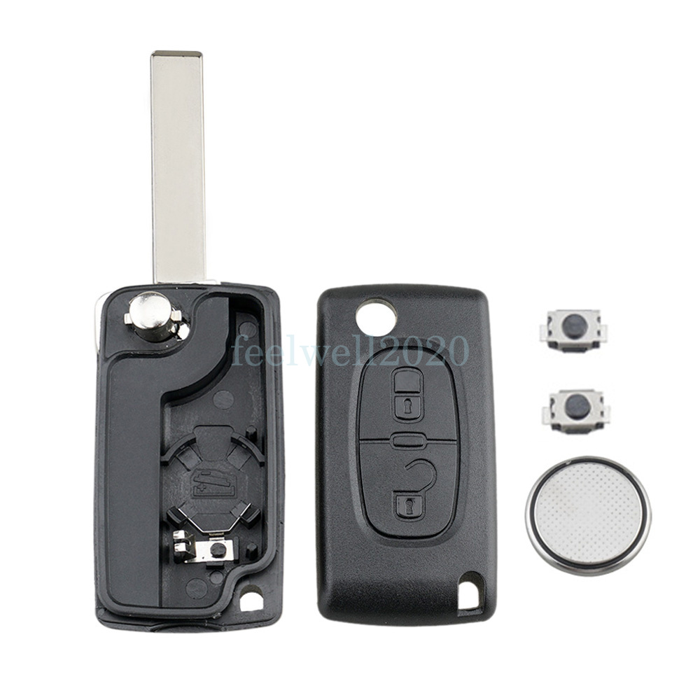 For Peugeot Expert 207 308 807 3008 5008 Key Fob Case Battery 2 Button ...