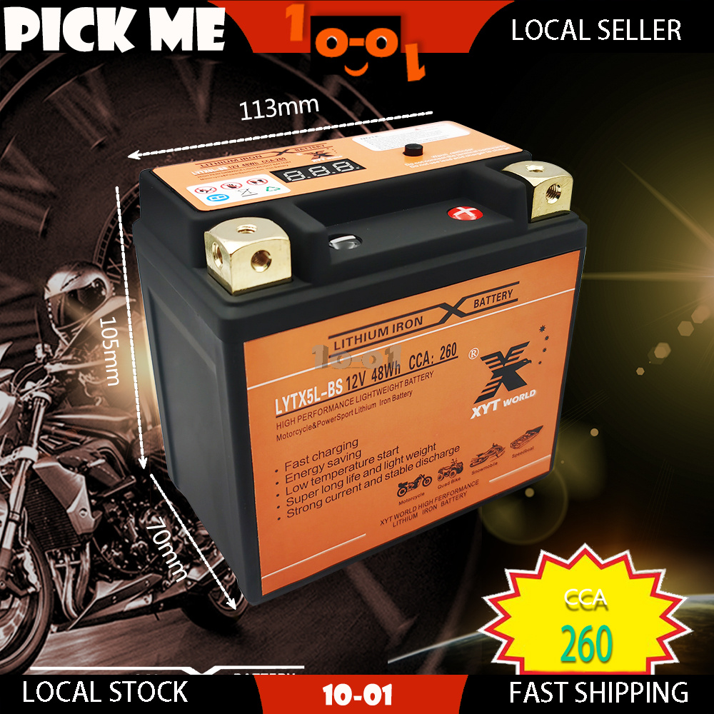 LYTX5L-BS Lithium BATTERY 12V 48Wh Fit Honda NPS50 S Ruckus 2003-2015 ...