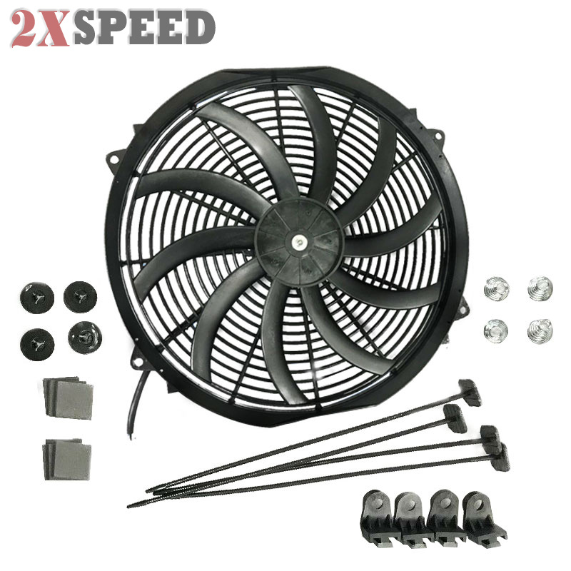 16" Slim Electric Radiator Fan Pusher Puller 120w High Power 3200CFM ...