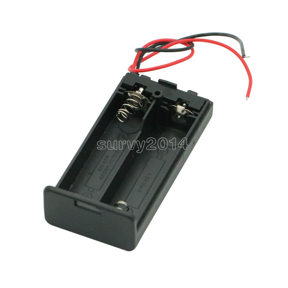 2 AA 2A Battery Holder Box Case with ON/OFF Switch and Cover for 2AA ...
