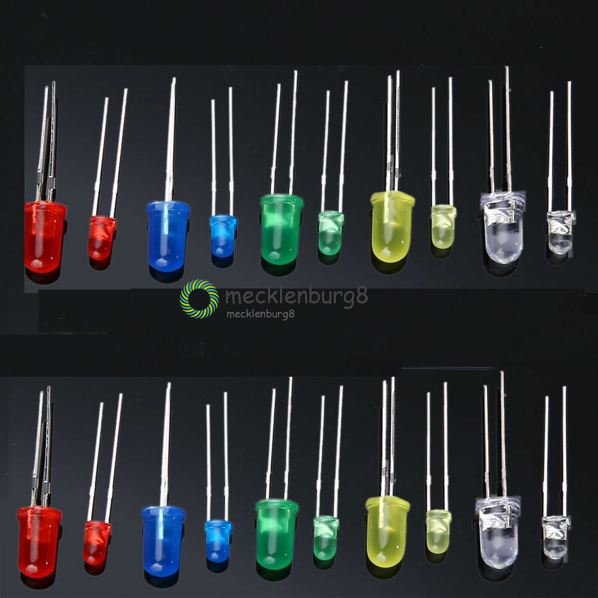 300Stk 5mm 3mm LED Sortiment rot grün gelb blau weiß Leuchtdioden Diode ...