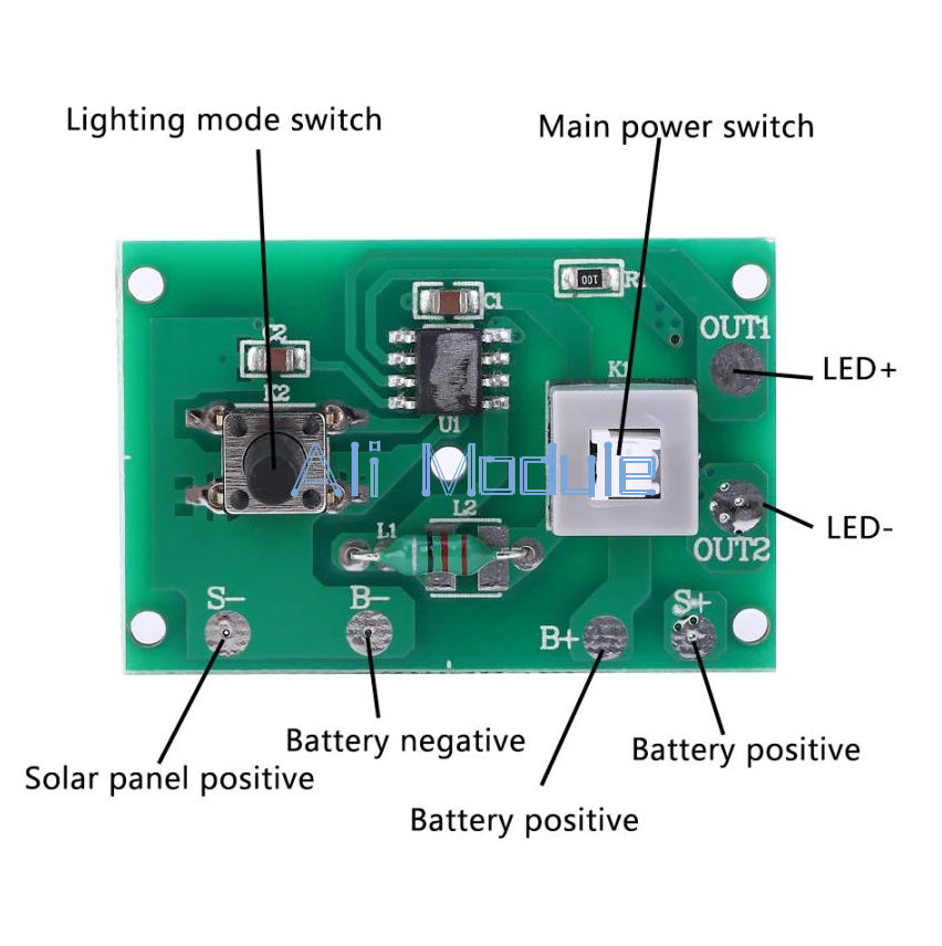 1.2V Solar String Light Lamp Board Control Controller Circuit Switch ...