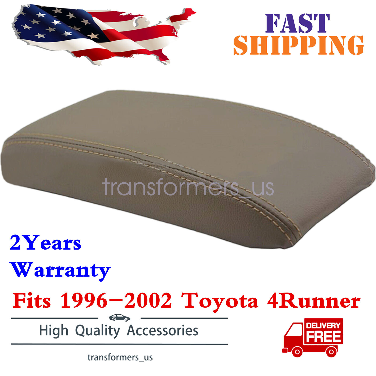 For 1996-2002 Toyota 4Runner Leather Center Console Lid Armrest Cover ...