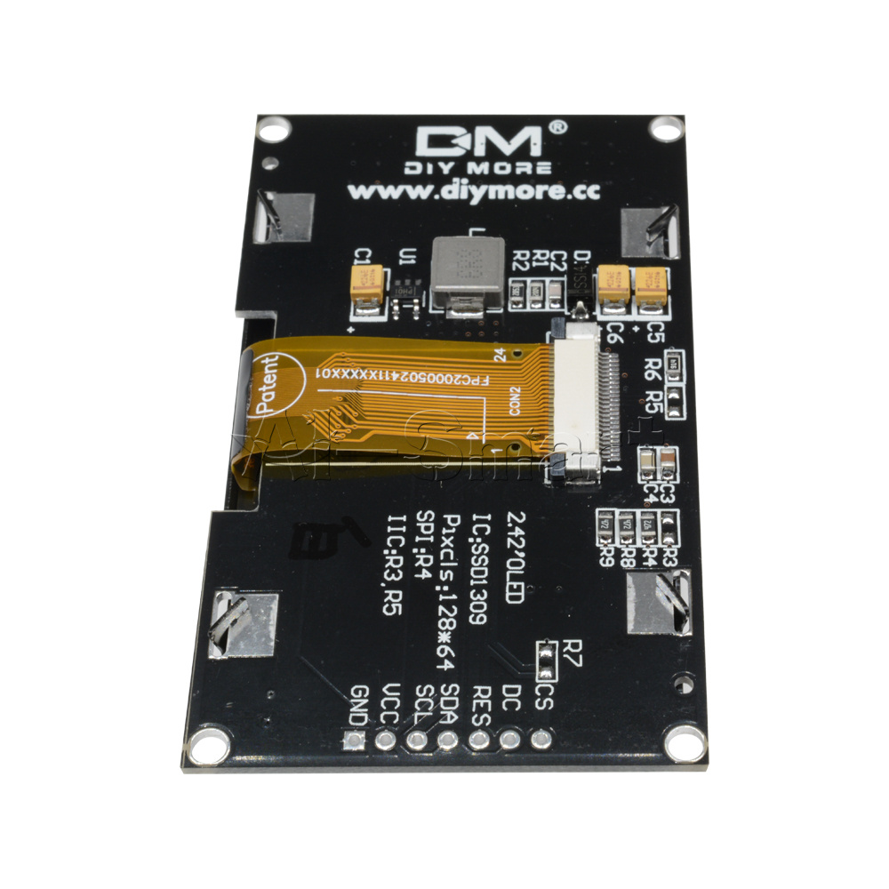 2.42" inch OLED White Display SSD1309 128x64 SPI Serial Port Module For ...