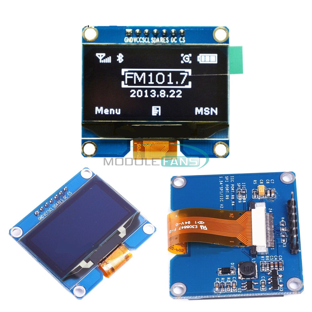 1.54" inch White OLED Display Module SSD1309 SPI Interface 128x64 3.3 ...