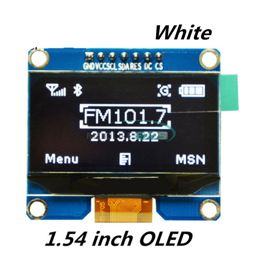 1.54" inch White OLED Display Module SSD1309 SPI Interface 128x64 3.3 ...