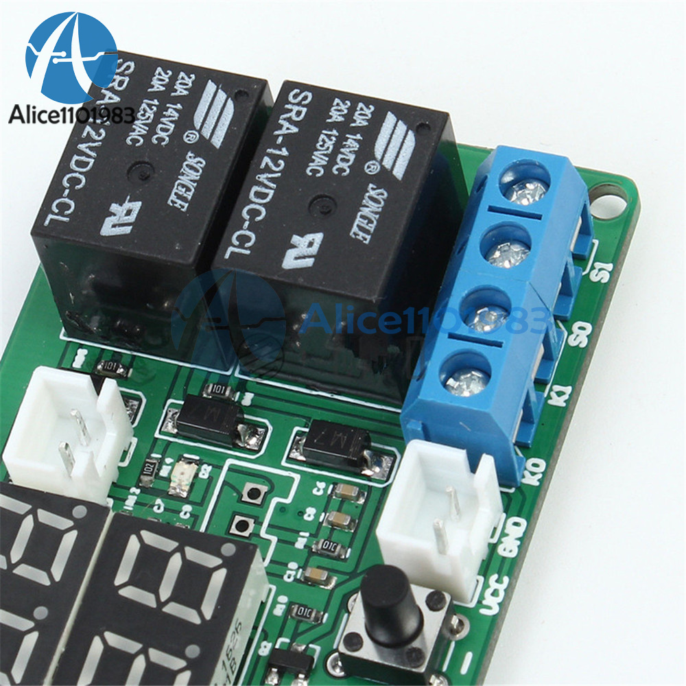 12V Digital Dual Relay Alarm Thermometer Temperature Controller Air ...