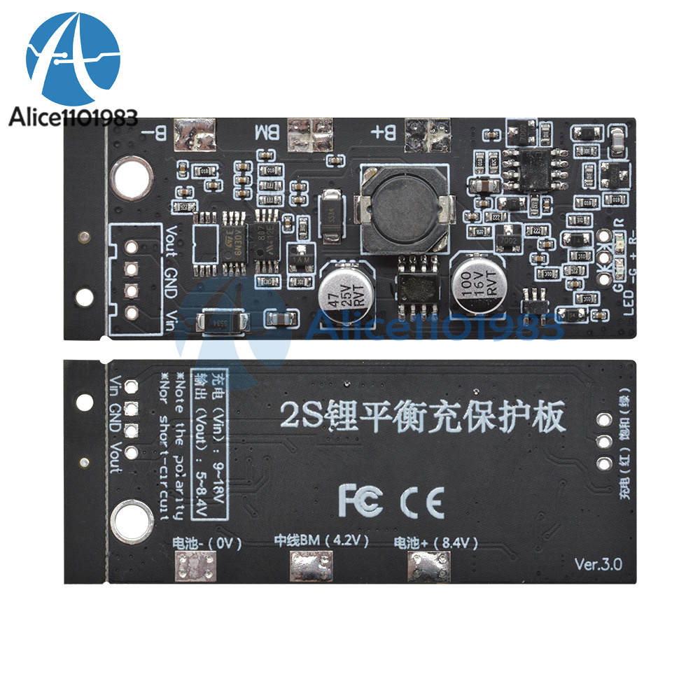 Intelligent Balance Charging Protection Board 2S Packs 18650 lithium ...